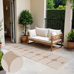 Outdoorteppich Hanse Home, B:80cm H:5mm L:250cm, wei&szlig;, Polypropylen, Teppiche, "Bowen Wendeteppich", L&auml;ufer, In und Outdoor, Flachgewebe, wetterfest,