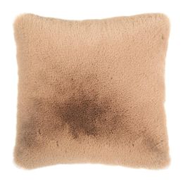 Dekokissen Pad, B:45cm H:2cm L:45cm, braun, Polyester, Dekokissen_Sitzkissen_Kissenh&uuml;llen, "Evita", Kunstfell
