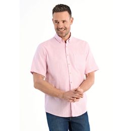 JACK'S INN 54 JACK&rsquo;S Herren Leinenhemd "Leinenhemd (Kurzarm) Regular Fit", rosa, Gr. XL, Obermaterial: 55% Leinen, 45% Baumwolle, Hemden