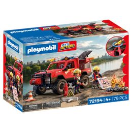 Playmobil Kinder Konstruktions-Spielset "Feuerwehr-Pickup (72194), City Action", rot, Kunststoff, Spielbausteine, Made in Europe