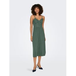 Only Damen Spaghettikleid "ONLHONEY STRAP DRESS JRS", gr&uuml;n, Gr. XL, unifarben, Jersey, Obermaterial: 95% Viskose, 5% Elasthan, Kleider,