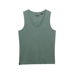 Superdry Damen Tanktop "STUDIOS VEE NECK VEST", gr&uuml;n, Gr. S, unifarben, Jersey, Obermaterial: 60% Baumwolle, 40% Lyocell, Tops, aus Baumwollmischung