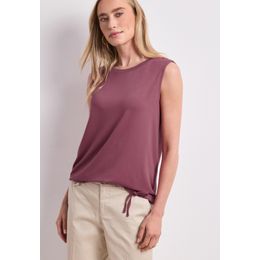 Street One Damen Shirttop, lila, Gr. 46, unifarben, Stoff, 95% Viskose, 5% Elasthan, Tops, aus stretchigem Viskosematerial