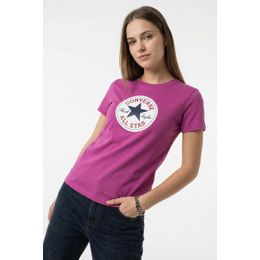 Converse Damen T-Shirt "CHUCK PATCH TEE", pink, Gr. XS, Obermaterial: 100% Baumwolle, Shirts, Kurzarm, aus Baumwolle, in den Gr&ouml;&szlig;en XS bis XXL