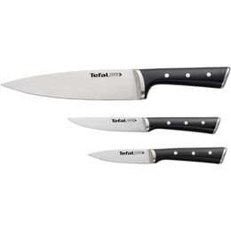 Tefal Messer-Set "Ice Force", schwarz, Kochmesser-Sets, 3-tlg. Set, Eish&auml;rtungstechnologie, Klinge aus deutschem Edelstahl