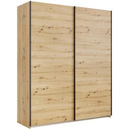 Schwebet&uuml;renschrank Rauch, B:175cm H:210cm T:59cm, braun, Holzwerkstoff, Schr&auml;nke, "Kleiderschrank Dreht&uuml;renschrank Schrank Garderobe KRONACH",