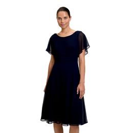 Vera Mont Damen Cocktailkleid "Damen kurzarm", blau, Gr. 36, Chiffon, Obermaterial: 100% Polyester. Futter: 100% Polyester, Kleider, Raffung
