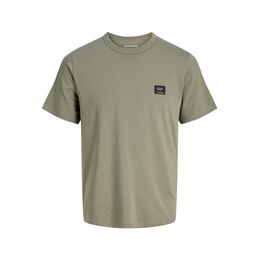 Jack & Jones JACK & JONES Herren Rundhalsshirt "JJCLEVELAND TEE SS CREW NECK SN", gr&uuml;n, Gr. M, bedruckt, Jersey, Obermaterial: 100% Baumwolle, Shirts, Baumwolle,