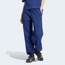 Damen Sporthose "ADIDAS KIT, LOCKER GESCHNITTEN, B&Uuml;NDCHEN, KLEINES LOGO", blau, Gr. XS, adidas Sportswear, Obermaterial: 100% Baumwolle, Hosen