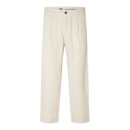 Selected Pleat-Front Pants male size 46 Ecru