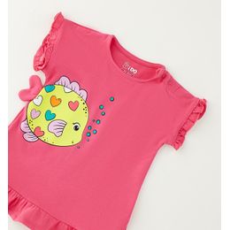 IDO M&auml;dchen Sommerkleid "BABY GIRL SUMMER DRESS", pink, Gr. 62, 95% Baumwolle, 5% Elasthan, Kleider