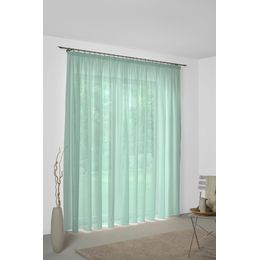 Vorhang WIRTH, B:141cm H:145cm, gr&uuml;n, Jacquard, Baumwolle, Polyester, Wohnzimmer, Gardinen, "Sunday", nach Ma&szlig;