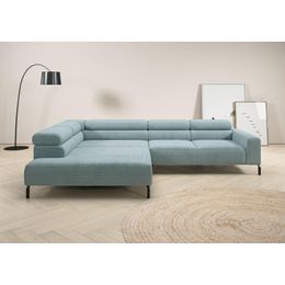 Ecksofa Home Affaire, B:312cm H:71cm T:219cm, blau, 95% Polyester, 5% Nylon, Wohnzimmer, Sofas, "Antonelli, L-Form, incl. Kopfteilverstellung, Breite