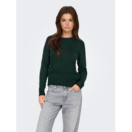 Only Damen Rundhalspullover "ONLRICA LIFE L/S PULLOVER KNT NOOS", gr&uuml;n, Gr. XS, meliert, Strick, Obermaterial: 93% Polyester, 4% Nylon, 3% Elasthan,