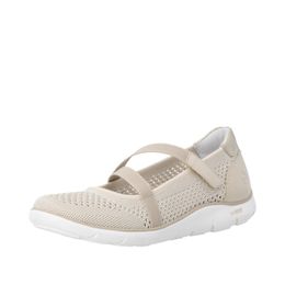 Remonte Damen Riemchenballerina, Gr. 38, beige, Lederimitat, Textil, Basic, Schuhe, Klettschuh, Slipper mit Lite ́n Soft-Ausstattung