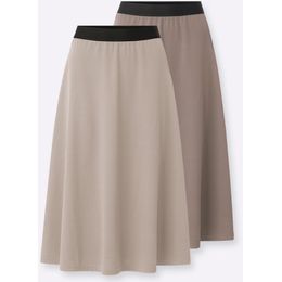 Classic Basics Damen Jerseyrock, beige, Gr. 40, meliert, unifarben, 97% Polyester, 3% Elasthan, R&ouml;cke