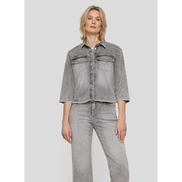 Rabe Damen Klassische Bluse "Bluse", grau, Gr. 50, unifarben, 92% Baumwolle, 6% Polyester, 2% Elasthan, Blusen