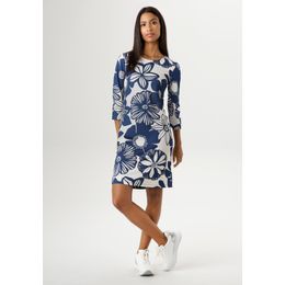 Damen Jerseykleid, bunt, Gr. 36, Aniston SELECTED, bedruckt, gebl&uuml;mt, Milano Rib, Obermaterial: 89% Viskose, 9% Polyester, 2% Elasthan, Kleider, mit