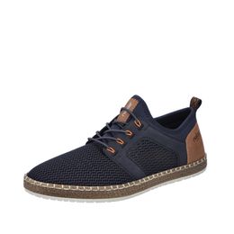 Rieker Herren Slip-On Sneaker, Gr. 42, blau, Lederimitat, Textil, Schuhe, Schlupfschuh, Slipper, Freizeitschuh, elastischer Einstieg, Gummizug
