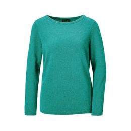 GOLDNER Damen Strickpullover "Kurzgr&ouml;&szlig;e Feinstrickshirt mit U-Boot-Ausschnitt", gr&uuml;n, Gr. 23, Obermaterial: 100% Kaschmir WS., Pullover, keine/nicht