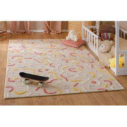 Kinderteppich Smart Kids, B:70cm H:16mm L:140cm, bunt, Schurwolle, Teppiche, "Confetti 2.0", Kinder- & Spielteppich, Hoch-Tief-Effekt, Schurwolle,