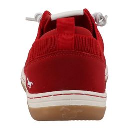 Mustang Shoes Damen Slip-On Sneaker "Sue", Gr. 36, rot, Lederimitat, Textil, Schuhe, Freizeitschuh, Halbschuh, Slipper mit Logoschriftz&uuml;gen