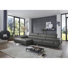 Ecksofa DIE PLANBAR, B:343cm T:193cmtorro anthrazit, Wohnzimmer, Sofas, "PN-EM19074, L-Form, Breite 343 cm", inkl. Sitztiefen- und Kopfteilverstellung
