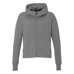 Kempa Damen Trainingsjacke "Kapuzenjacke STMNT Women", grau, Gr. M, Obermaterial: 72% Baumwolle CO(Bio). 28% Polyester Pol. recyc.., Jacken