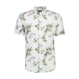 LINDBERGH Herren Leinenhemd "Leinenhemd (Kurzarm) Relaxed Fit", wei&szlig;, Gr. XL, Obermaterial: 55% Baumwolle, 45% Leinen, Hemden