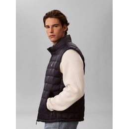 Herren Steppwesteschwarz, Gr. L, Calvin Klein Jeans, unifarben, Web, Obermaterial: 100% Polypropylen, Westen, Stehkragen, 2-Wege-Rei&szlig;verschluss,