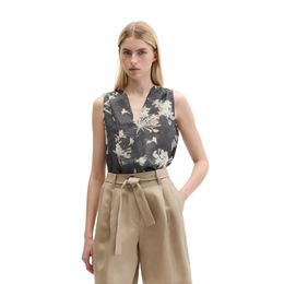 Marc O'Polo MARC O'POLO Damen Blusentop "aus weicher Ramiefaser"dunkelgrau, Gr. 32, bedruckt, Obermaterial: 100% Ramie, Blusen