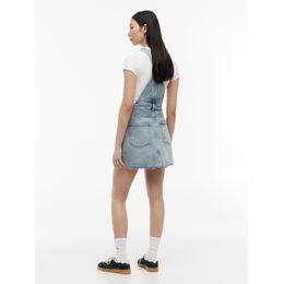 Tommy Jeans Damen Jeanskleid "DENIM DUNGAREE DRESS RWB CJ6115"denim light, Gr. L, unifarben, Denim/Jeans, Obermaterial: 99% Baumwolle, 1% Elasthan,