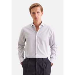 Seidensticker Herren Businesshemd "Schwarze Rose", wei&szlig;, Gr. 47, gestreift, 100% Baumwolle, Hemden, Regular 1/1 Kentkragen Gestreift