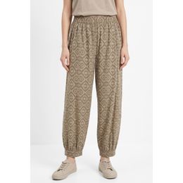 bonprix Damen Pumphose, beige, Gr. 40, Obermaterial: 100% Baumwolle, Hosen, Loose Fit, weites Bein, aus reiner Baumwolle