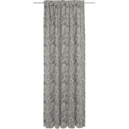 Vorhang Adam, B:142cm H:145cm, schwarz, Jacquard, Baumwolle, Wohnzimmer, Gardinen, "Flower Cuv&eacute;e Light", aus 100% Bio-Baumwolle