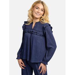 Damen Blusentop "Libert&eacute; Essentiel Shirt ANNI", blau, Gr. M, LIBERT&Eacute; ESSENTIEL, Obermaterial: 92% Polyester, 8% Elasthan, Blusen