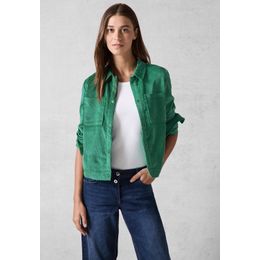 Cecil Damen Cordjacke, gr&uuml;n, Gr. XXL, unifarben, Cord, 90% Polyester, 8% Polyamid, 2% Elasthan, Jacken, mit Brusttasche