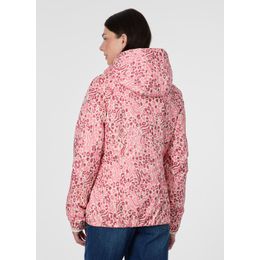 Ragwear Damen Outdoorjacke "DIZZIE PRINT", rosa, Gr. XL, bedruckt, Web, Obermaterial: 100% Polyester, Jacken, mit hochschlie&szlig;endem Kragen, normale