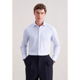 Seidensticker Herren Businesshemd "Schwarze Rose", blau, Gr. 39, bedruckt, 78% Polyamid, 22% Elasthan, Hemden, Slim 1/1 Kentkragen Druck