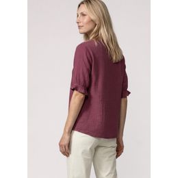 Street One Damen Shirtbluseschwarz clouded blush, Gr. 38, Strukturmuster, Web, 100% Baumwolle, Blusen, aus reiner Baumwolle