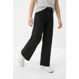 s.Oliver JUNIOR M&auml;dchen Weite Jeans, schwarz, Gr. 146, unifarben, Denim/Jeans, Obermaterial: 76% Baumwolle, 22% Polyester, 2% sonstige Fasern, Jeans,