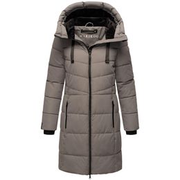 Marikoo Damen Winterjacke "Natsukoo XVI", grau, Gr. XXL, Obermaterial: 100% Polyester, Jacken, Stepp Mantel mit gro&szlig;er Kapuze