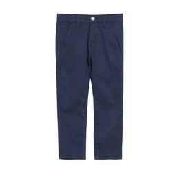 s.Oliver JUNIOR Jungen Chinohose, blau, Gr. 128, unifarben, Web, Obermaterial: 97% Baumwolle, 3% Elasthan, Hosen, Sommerhose im Chino-Style / mit