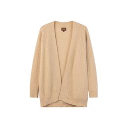 GOBI Cashmere Strickjacke 'Ajour Knit Open-Front Cashmere Cardigan' Damen Gr&ouml;&szlig;e XS beige