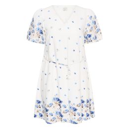 Kaffe Curve Kleid 'KCRosa' Damen Gr&ouml;&szlig;e 46 ecru / blau / royalblau / wei&szlig; Sommerkleid