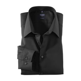 OLYMP Herren Businesshemd "Level Five body fit", schwarz, Gr. 37, Web, Obermaterial: 97% Baumwolle, 3% Elastolefin, Hemden