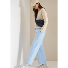 Cecil Damen Stoffhose, blau, Gr. XL, unifarben, Web, 100% Baumwolle, Hosen, im Loose Fit