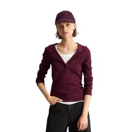 Marc O'Polo Damen Langarmshirt "aus reiner Bio-Baumwolle"mahagony jam, Basic, Gr. XL, MARC O'POLO DENIM, unifarben, Obermaterial: 100% Baumwolle, Shirts