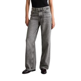Marc O'Polo Damen Weite Jeans "aus reiner Bio-Baumwolle", grau, Gr. 31, MARC O'POLO DENIM, unifarben, Obermaterial: 100% Baumwolle, Jeans