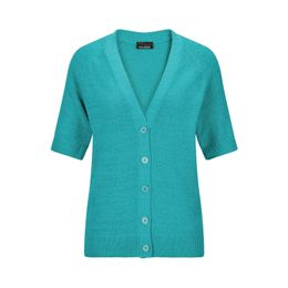 GOLDNER Damen Strickjacke "Damen Cardigan in Pink, Halbarm", gr&uuml;n, Gr. 40, Obermaterial: 57% Polyacryl PAN. 26% Polyester PES. 17% Baumwolle CO.,